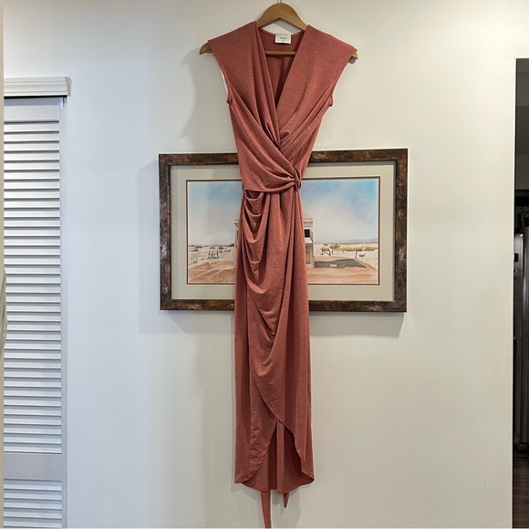 Sheike | Dresses | Sheike Faux Wrap Midi Dress Pink | Poshmark
